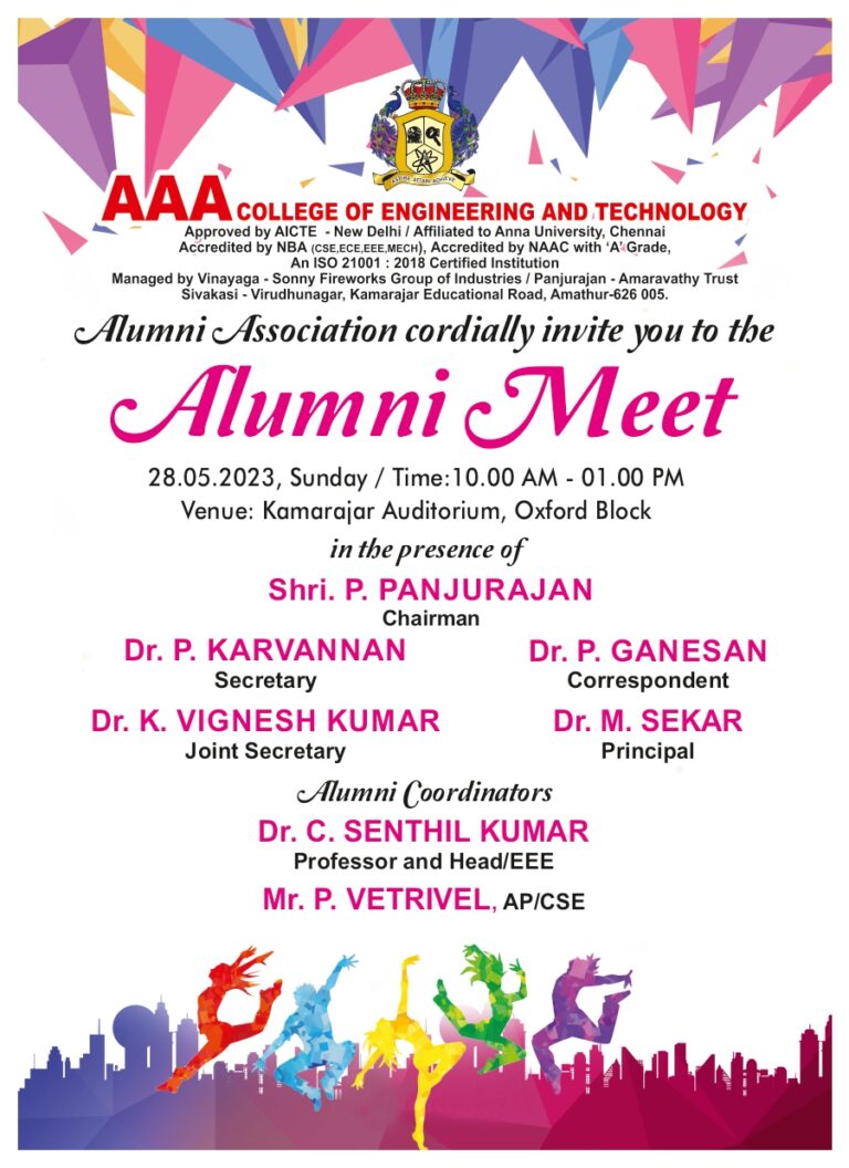 Alumni Meet on 28-05-2023 – AAA College of Engineering & Technology ...
