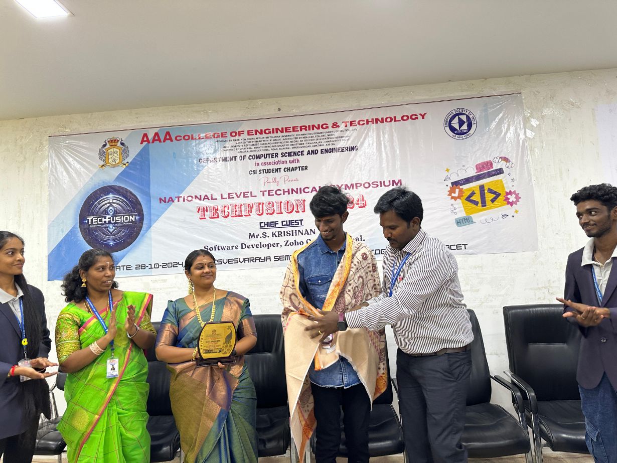 CSE SYMPOSIUM “TechFusion 2K24” – 28-10-2024 & 29-10-2024 – AAA College ...