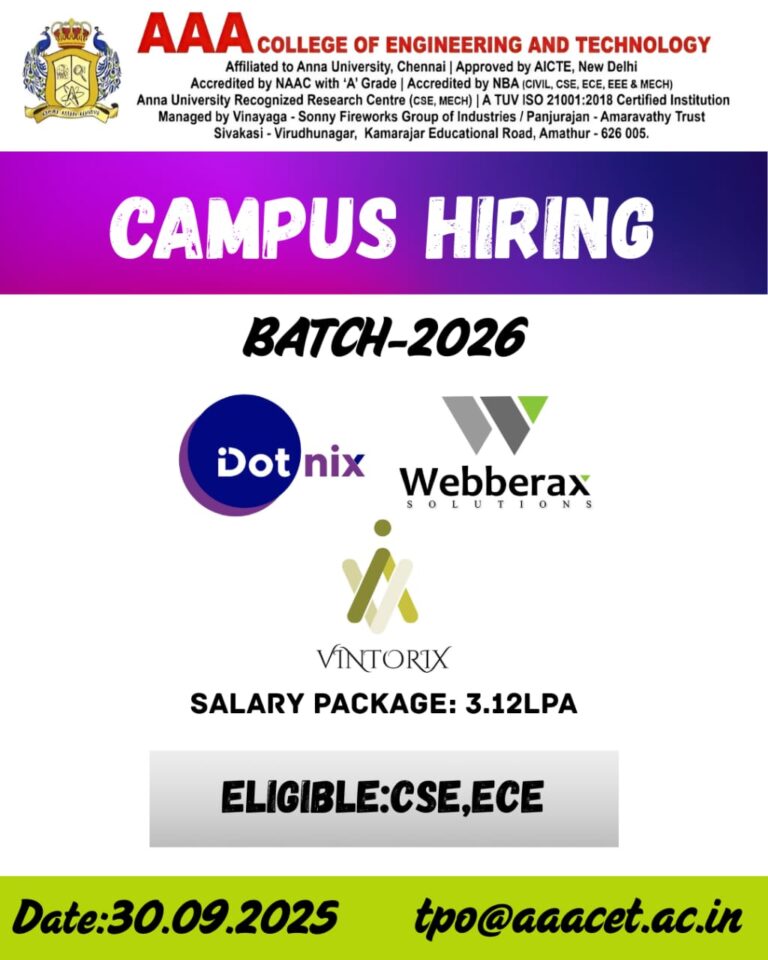 AAA College of Engineering & Technology, Sivakasi – Learn from Top ...
