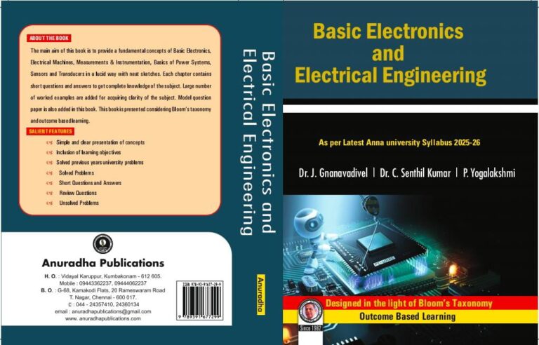Book Publication by Dr. C. Senthil Kumar, Professor & Head / EEE – AAA ...