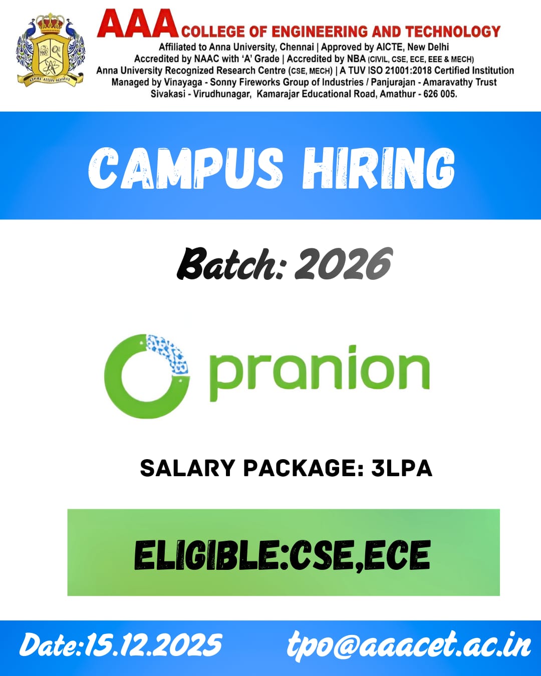 AAA College of Engineering & Technology, Sivakasi – Learn from Top ...