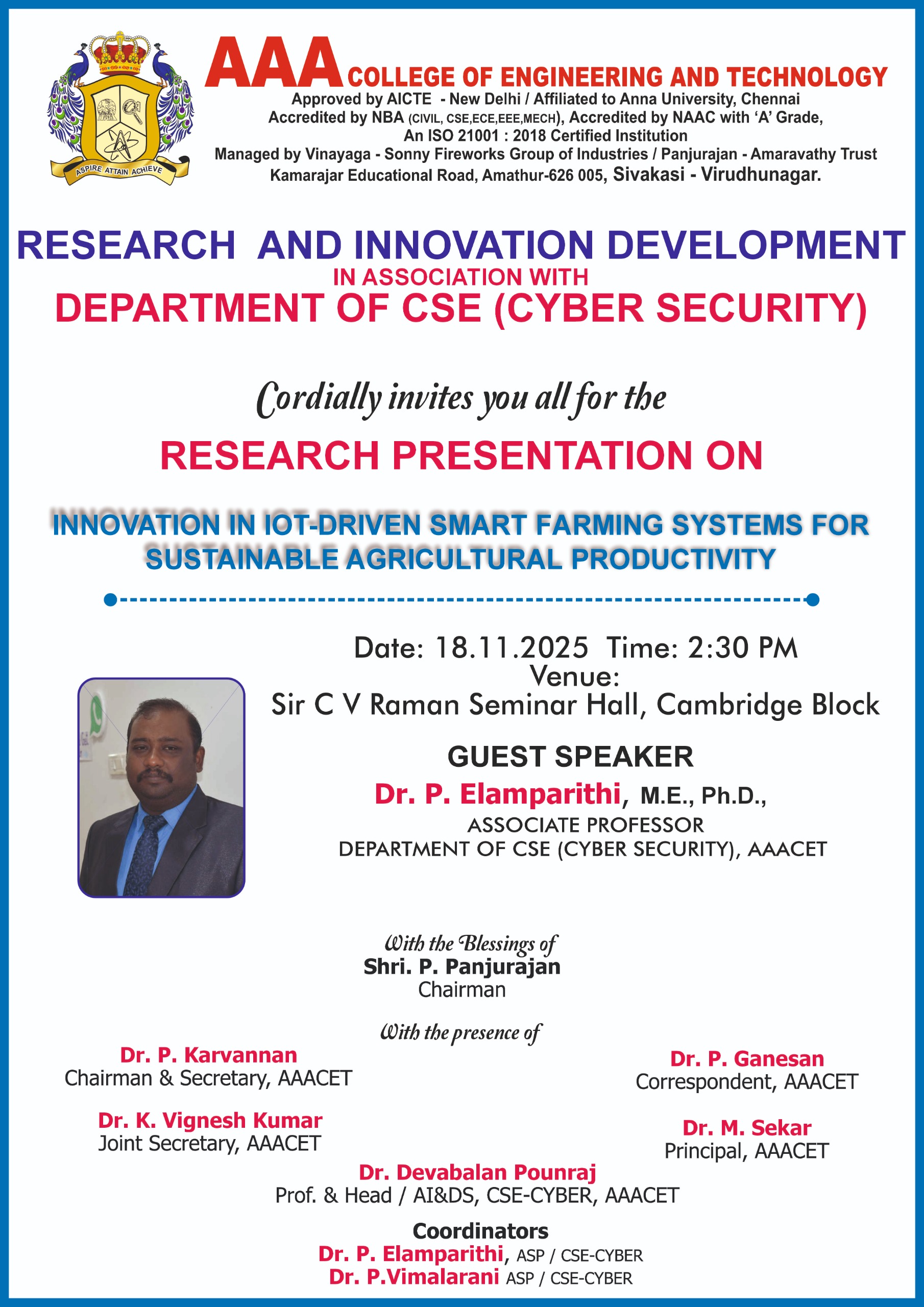 Research presentation on innovation in iot-driven smart farming systems ...
